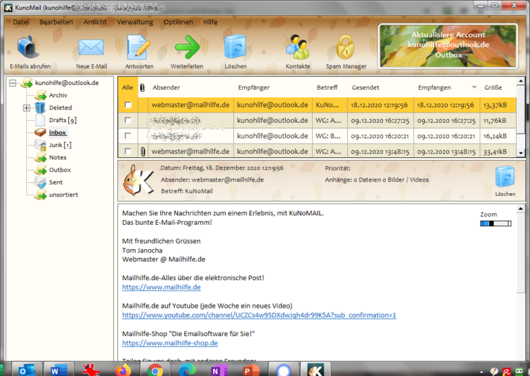 KuNoMail - Das coole E-Mailprogramm | Mailhilfe-Shop